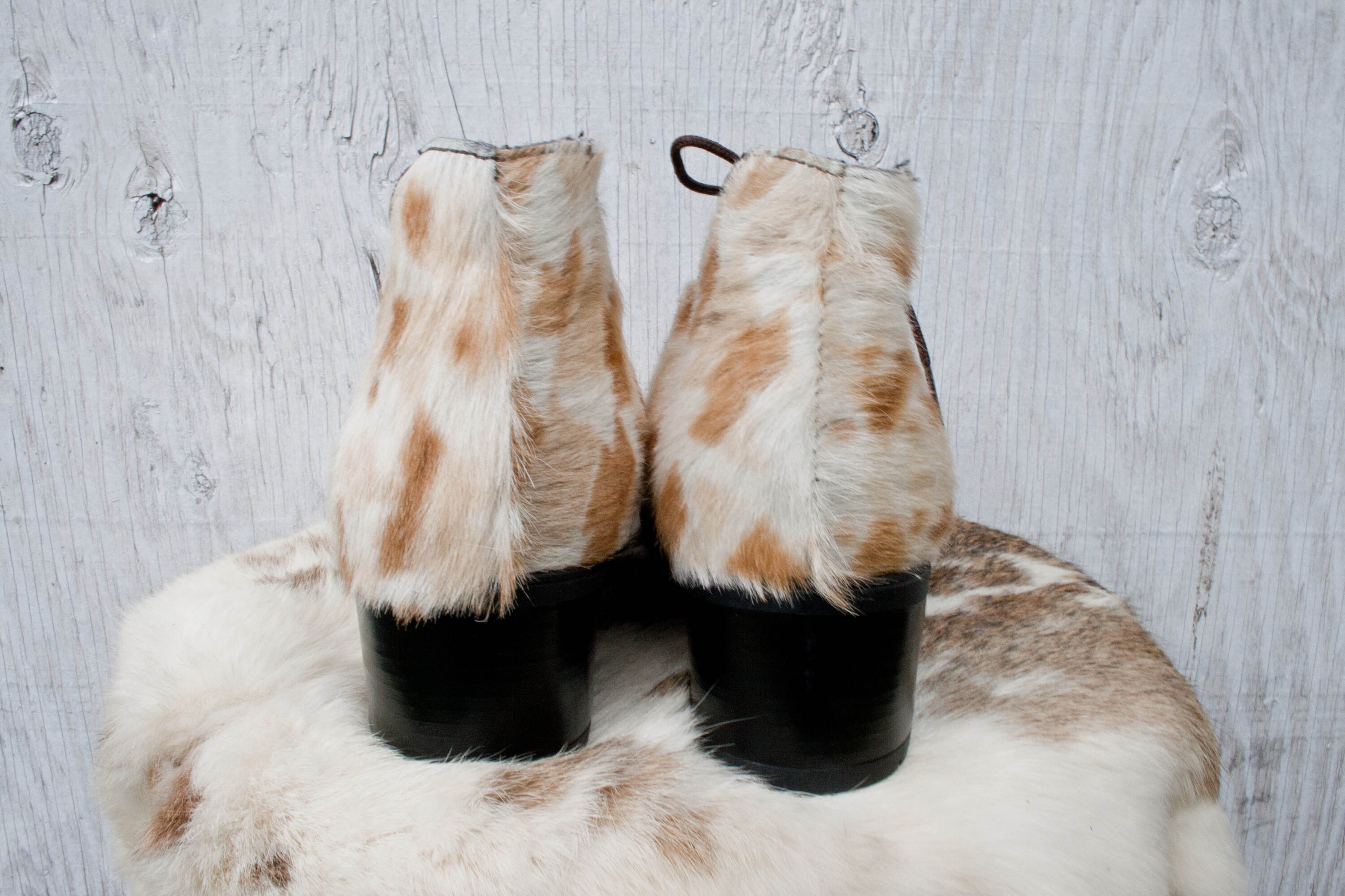 Nycole St-louis Cow Hide Booties - Vintage Ankle Boots - Cow Hide Brown ...