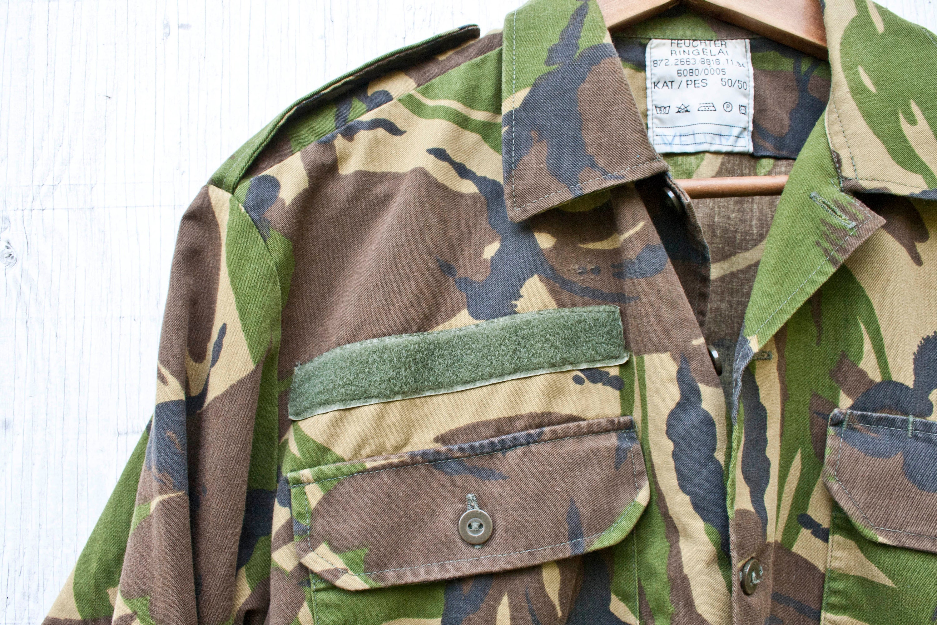 90s Camo French Military Jacket - France Flag Patch Vintage Camoflauge ...