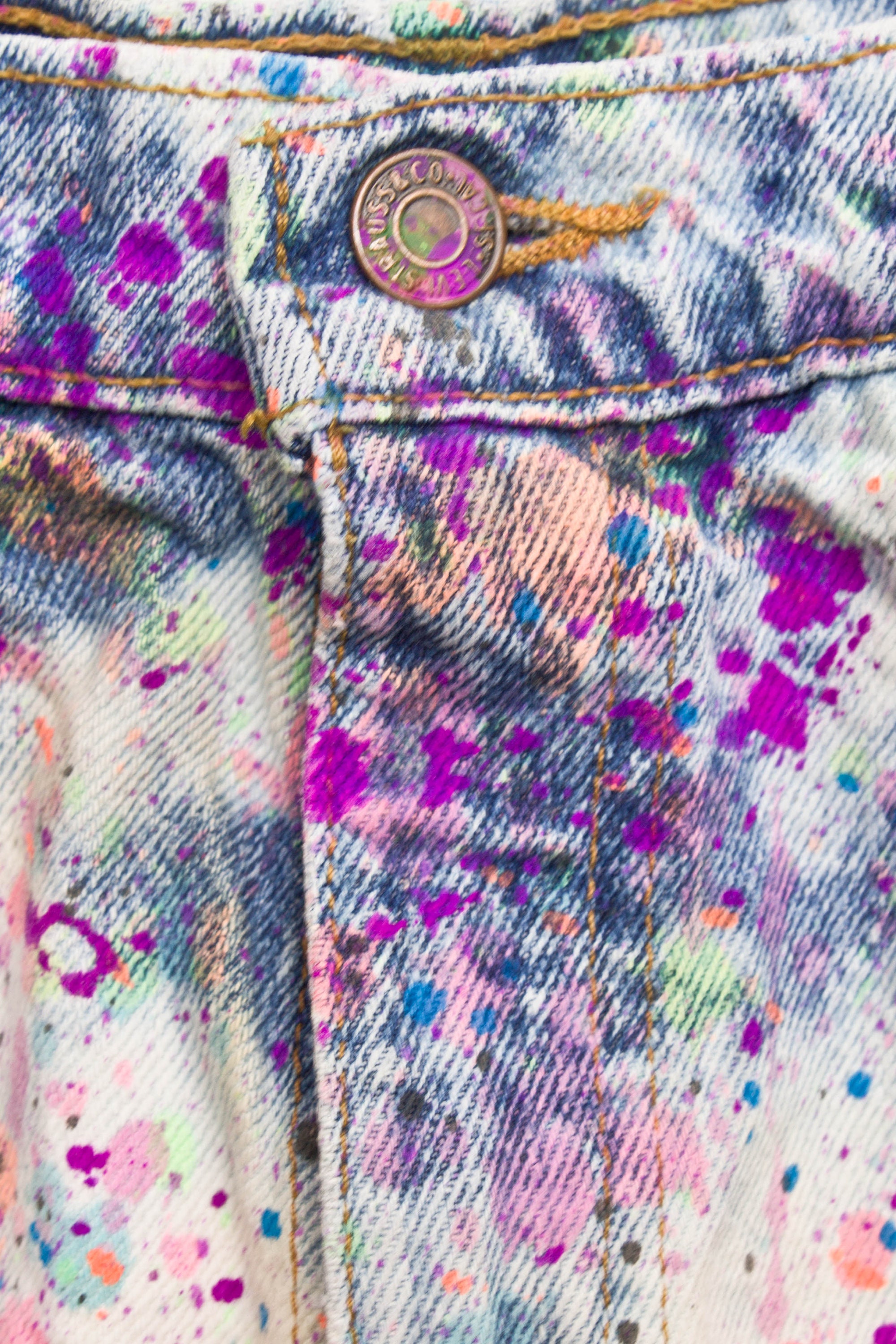 90s High Waisted Denim Cut Offs 90s Splatter Paint Levi - Etsy