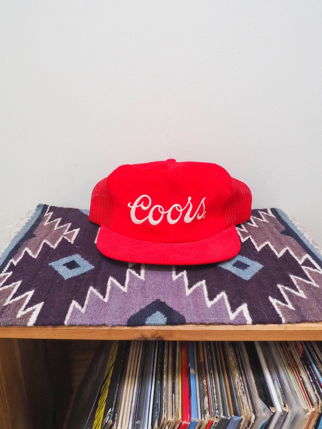 Vtg Red Corduroy Coors Hat - Vintage Beer Branded Trucker Cap - VTG ...