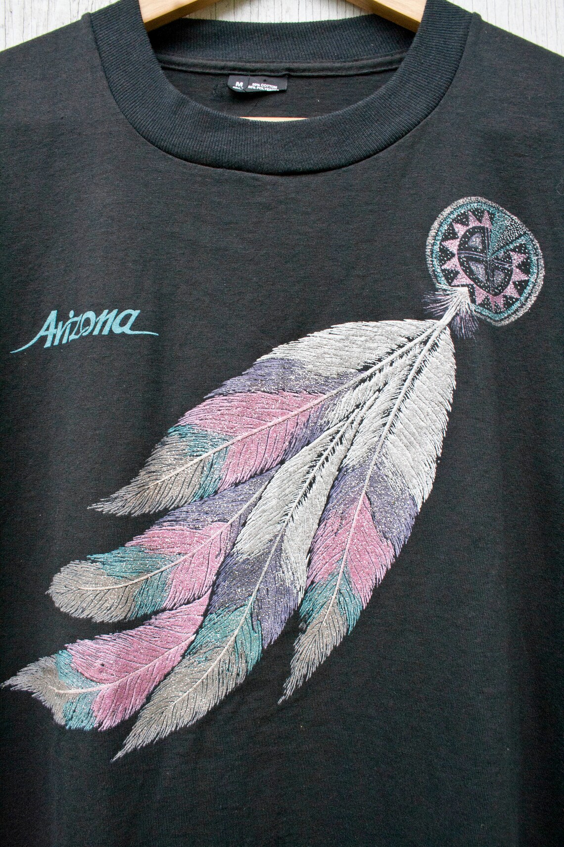 Vtg Arizona Feather Tshirt - 90s Graphic Tee - Medium - Screen Stars ...