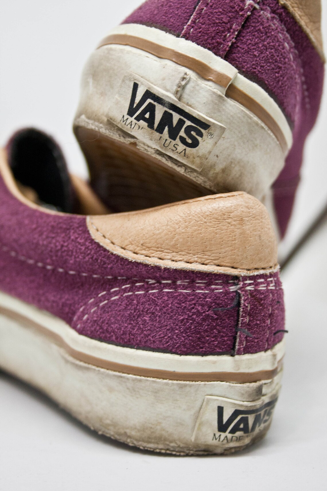 80s VANS Sneakers - - Size 7.5 Womens - Vtg Purple Suede Leather Vans ...