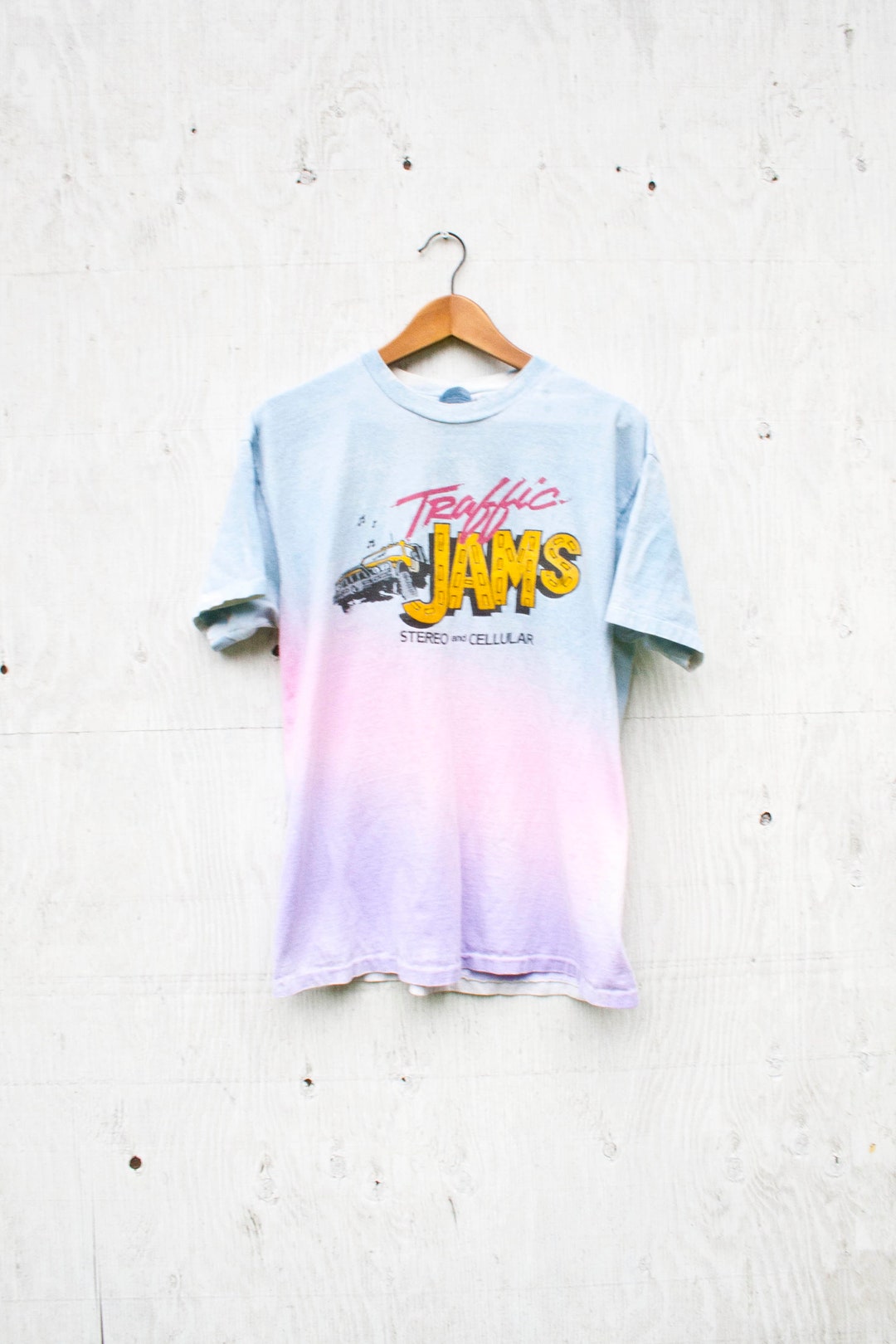 Traffic Jams Tee - XL - Vintage Faded Splatter Tee - 90s Single Stitch ...