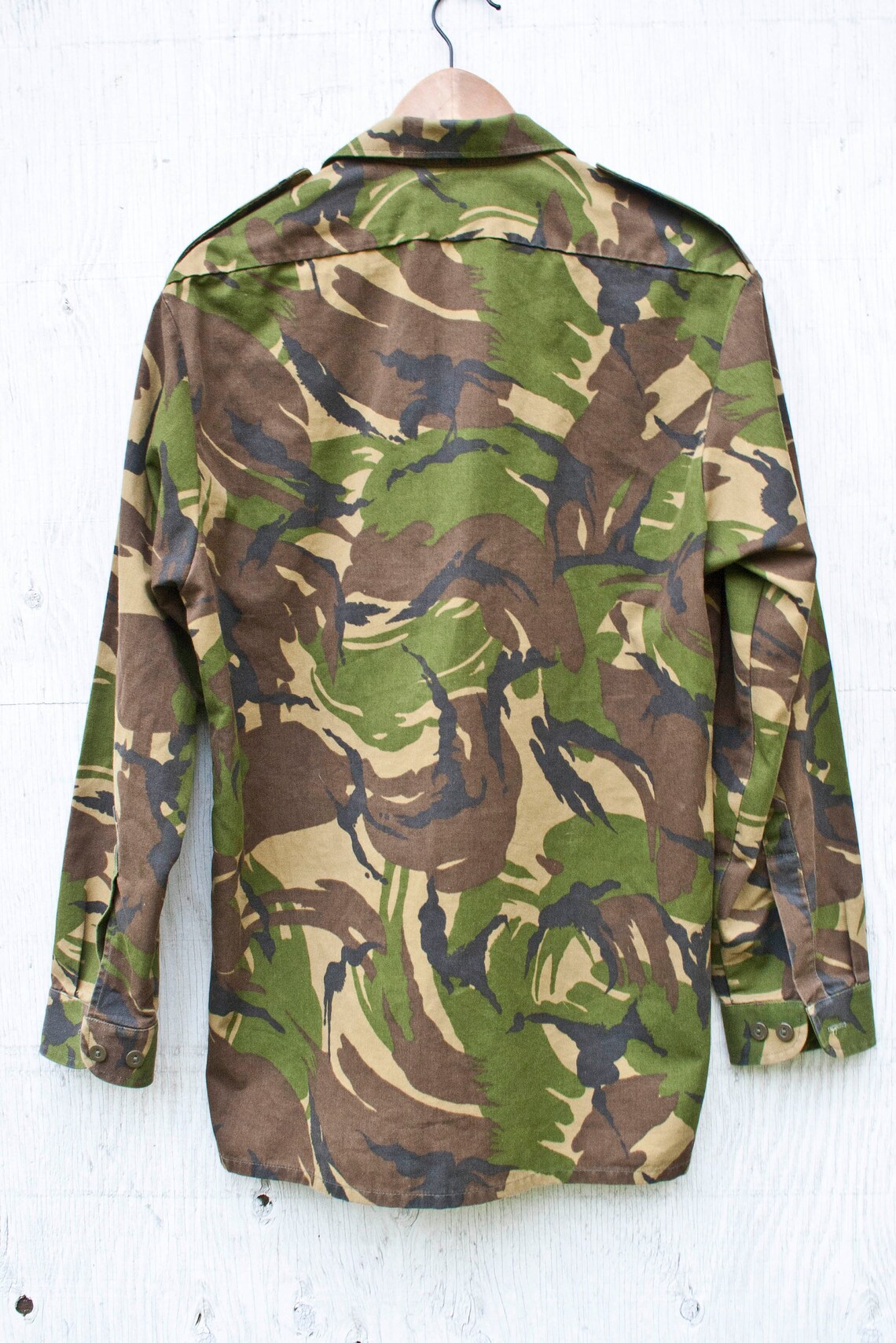 90s Camo French Military Jacket - France Flag Patch Vintage Camoflauge ...