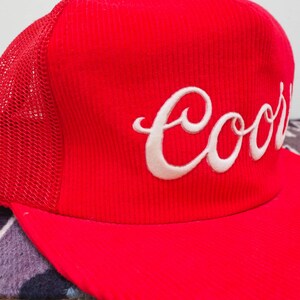 Vtg Red Corduroy Coors Hat - Vintage Beer Branded Trucker Cap - VTG ...