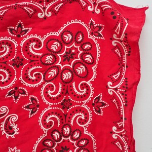 Colorfast Red Paisley Bandana - Vintage Paisley Scarf - 80s Red and ...