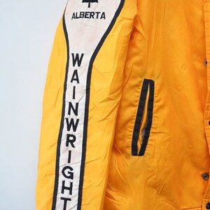 Yellow Nylon Hockey Jacket - Vintage Alberta Falcons - Murray #11 - Vtg ...