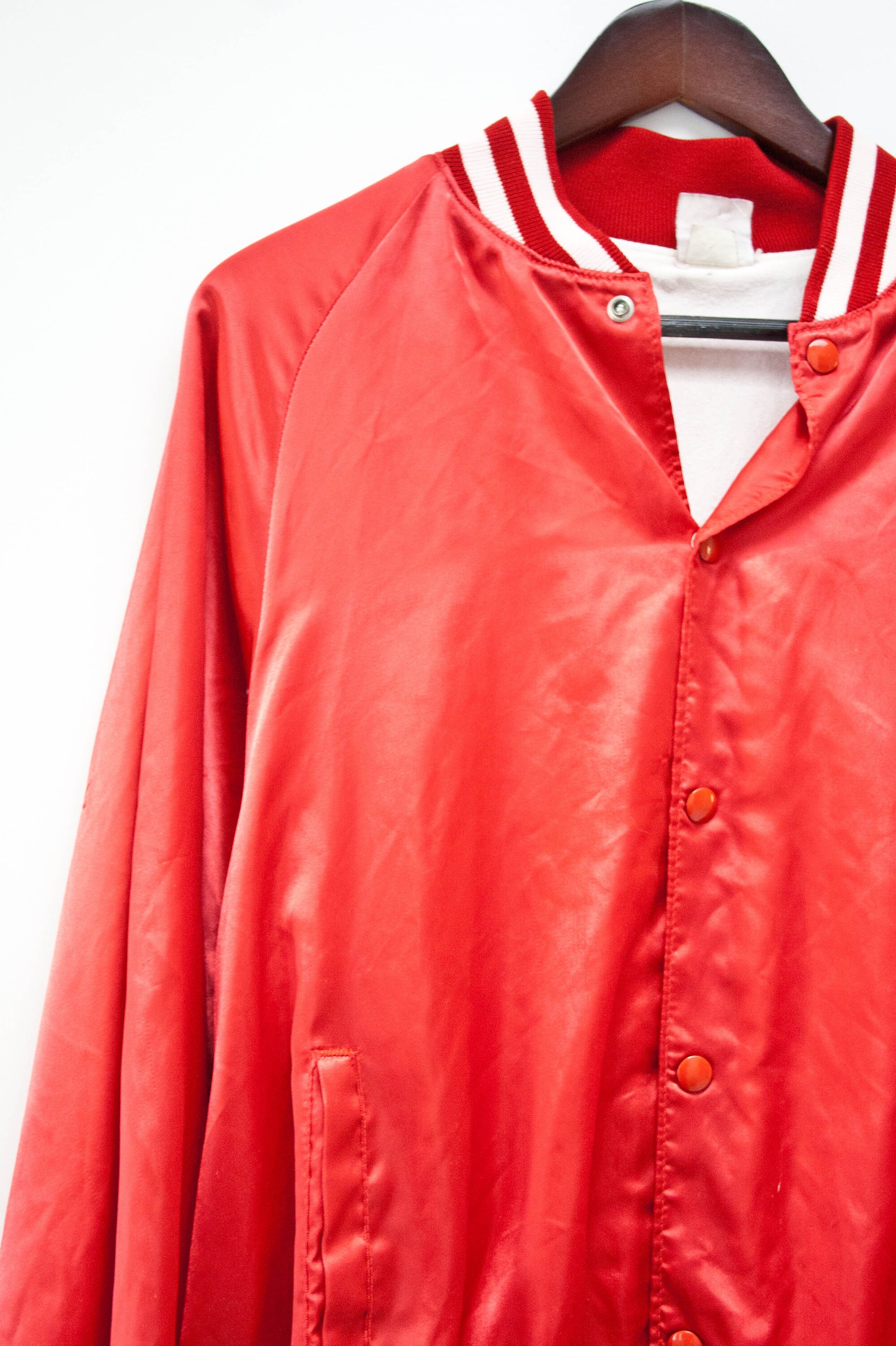 Vtg Red Nylon Satin Marines Bulldog Jacket - Medium -80s Marines ...