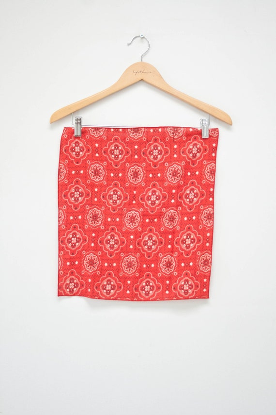 Vtg Small Red Bandana Vintage Patterned Scarf 80s Red and - Etsy