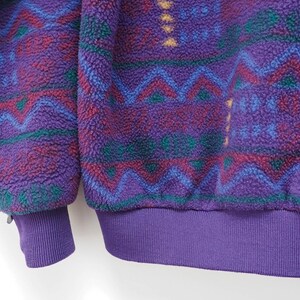 Vtg Columbia Purple Aztec Print Zip up Fleece Medium Vintage Columbia ...