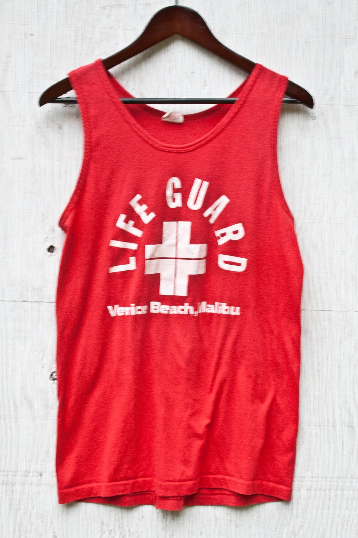Vtg Malibu Lifeguard Tank - Large XL - Graphic Tank Top - Summer Tank ...