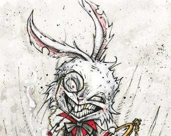 The Mad Hatter Art Print Alice in Wonderland Inktober 2018 - Etsy