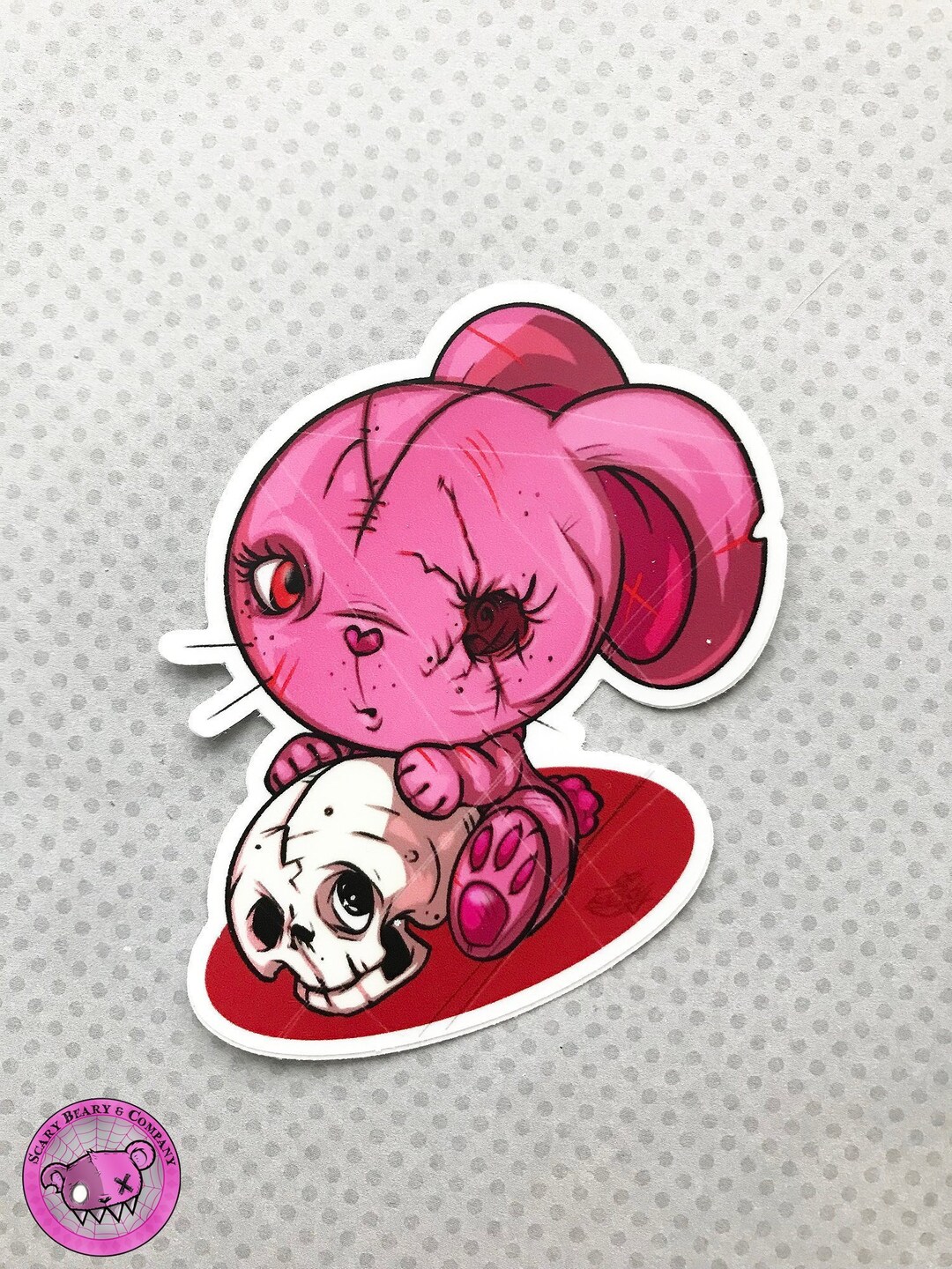 Scare Hare - Bunny and Skull - Vinyl Sticker - Etsy