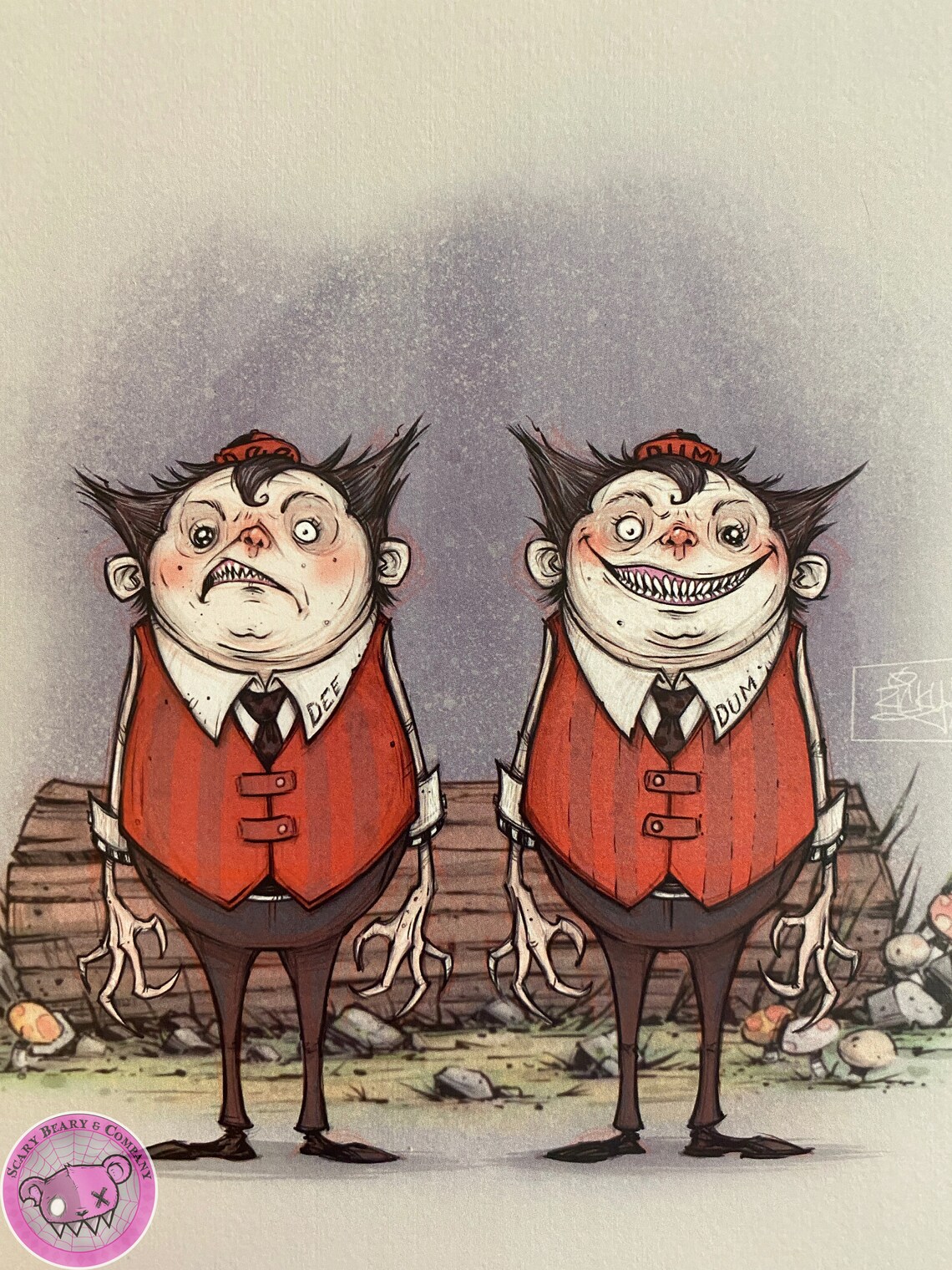 Tweedledee and Tweedledum Alice in Wonderland Art Print | Etsy