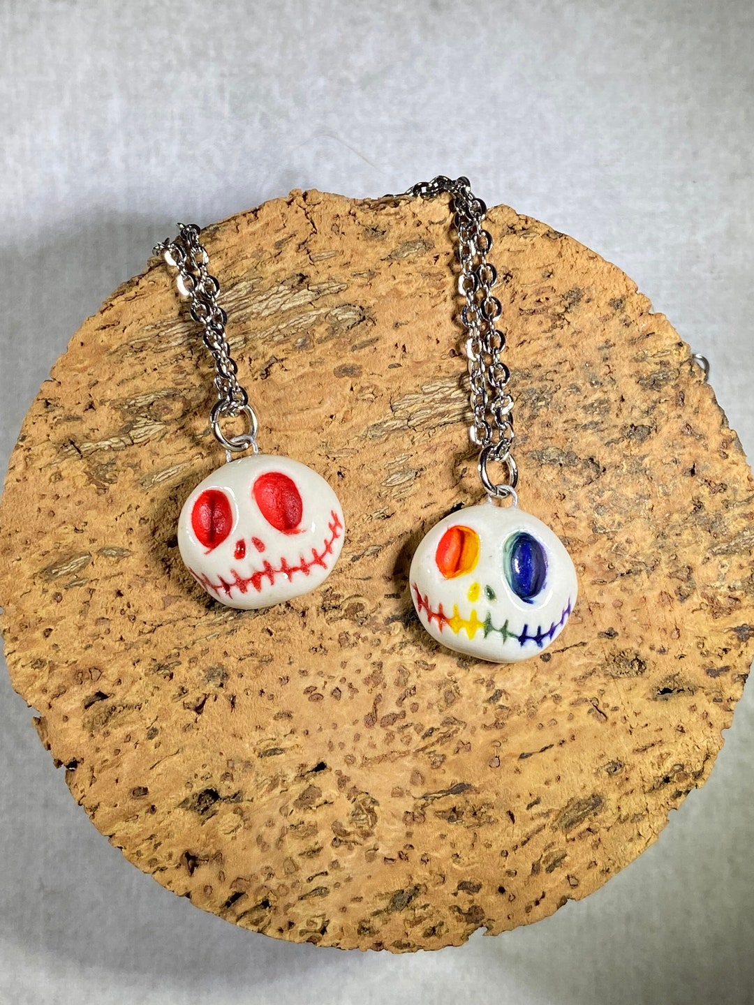 Porcelain Jack Skellington Pendant, Handmade Ceramic Pendant - Etsy