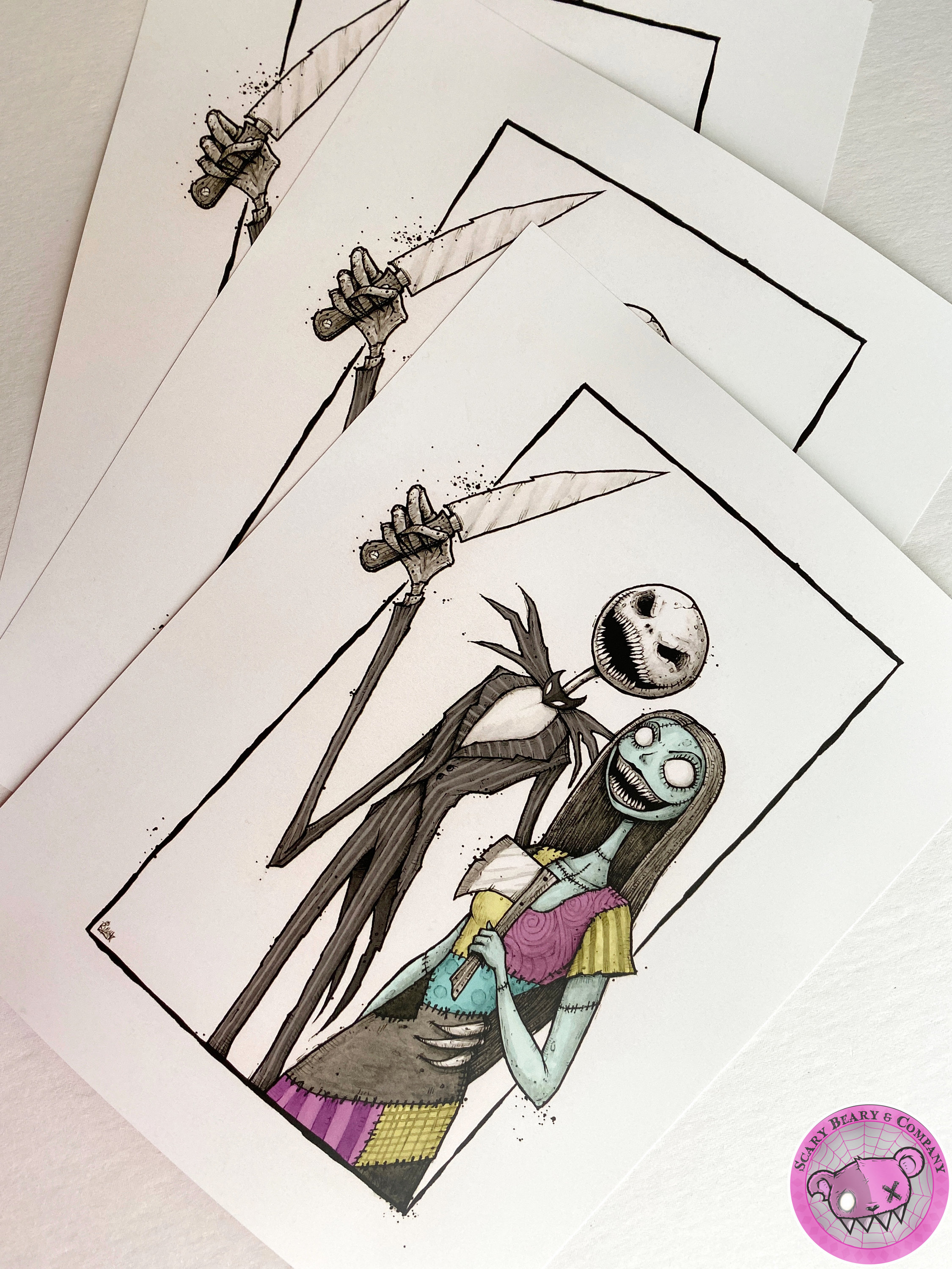 Jack Skellington and Sally Patches the Nightmare Before - Etsy