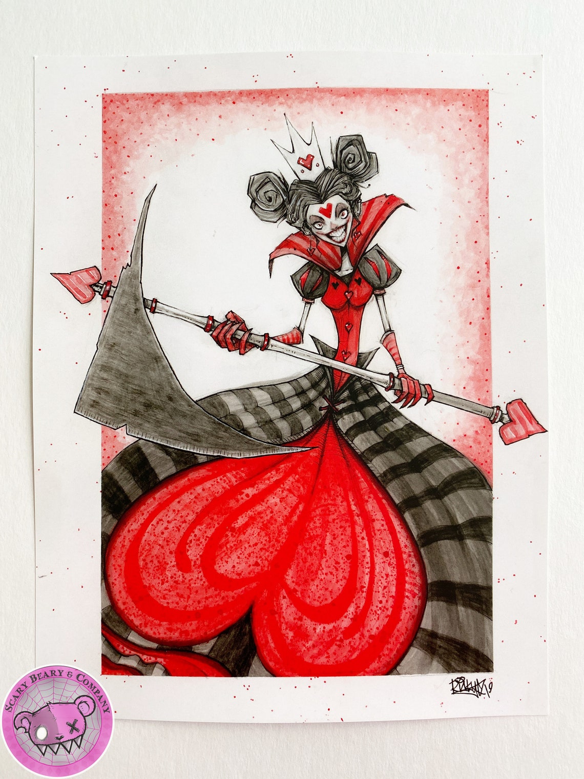 The Queen of Hearts Alice in Wonderland Art Print - Etsy