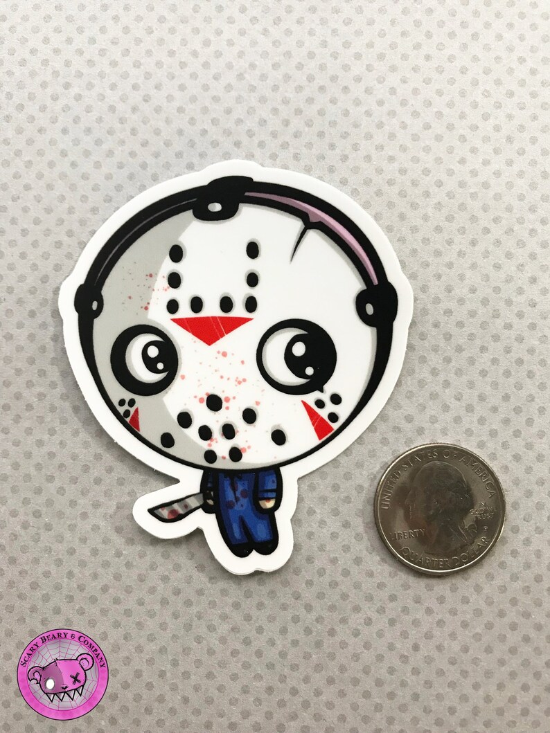 Cute Jason Vorhees Friday the 13th Vinyl Sticker - Etsy