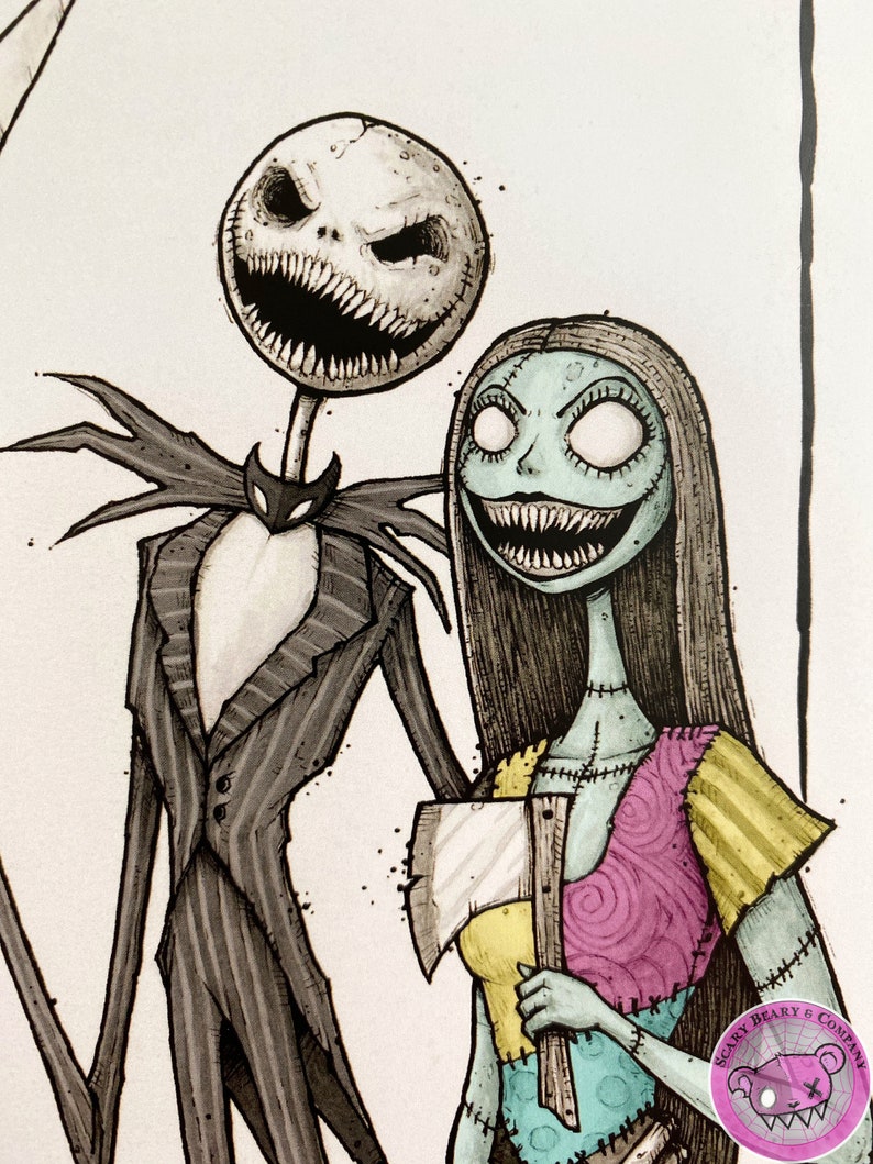 Jack Skellington and Sally Patches the Nightmare Before - Etsy