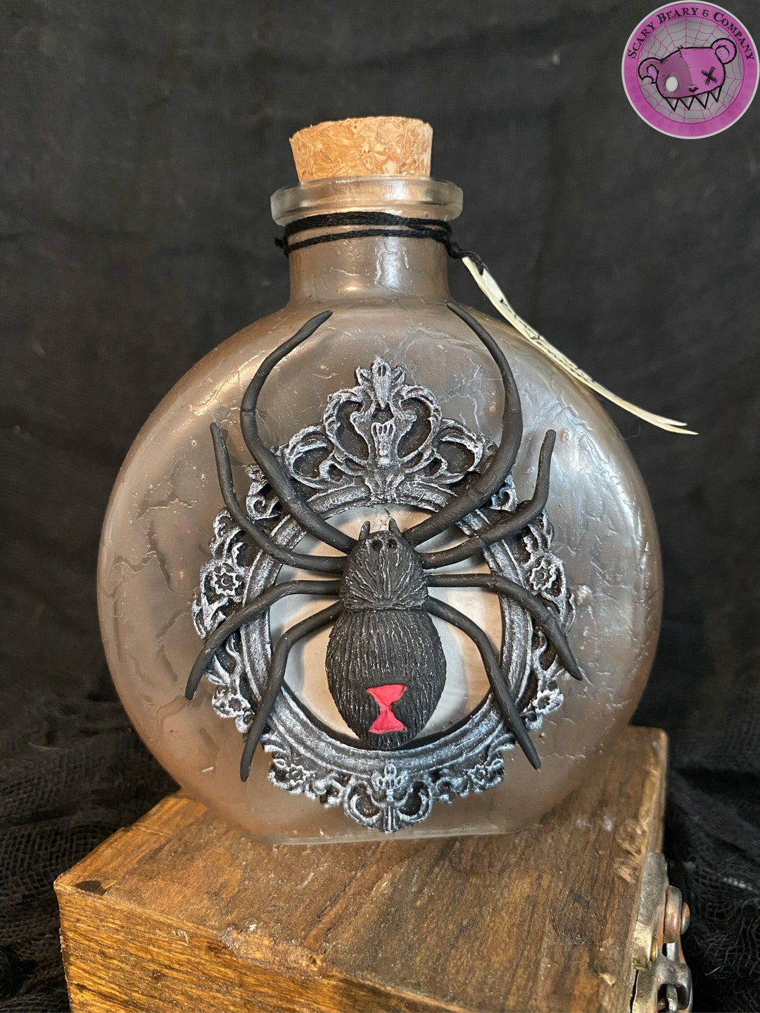 Black Widow Spider, Spider Venom, Potion Bottle, Handmade, Hand ...