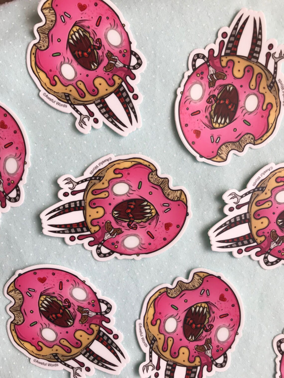 Donut Monster Vinyl Sticker - Etsy