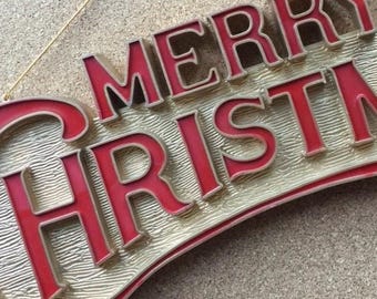 Merry Christmas Sign Home Restaurant Vintage Holiday Wall Decoration - Etsy