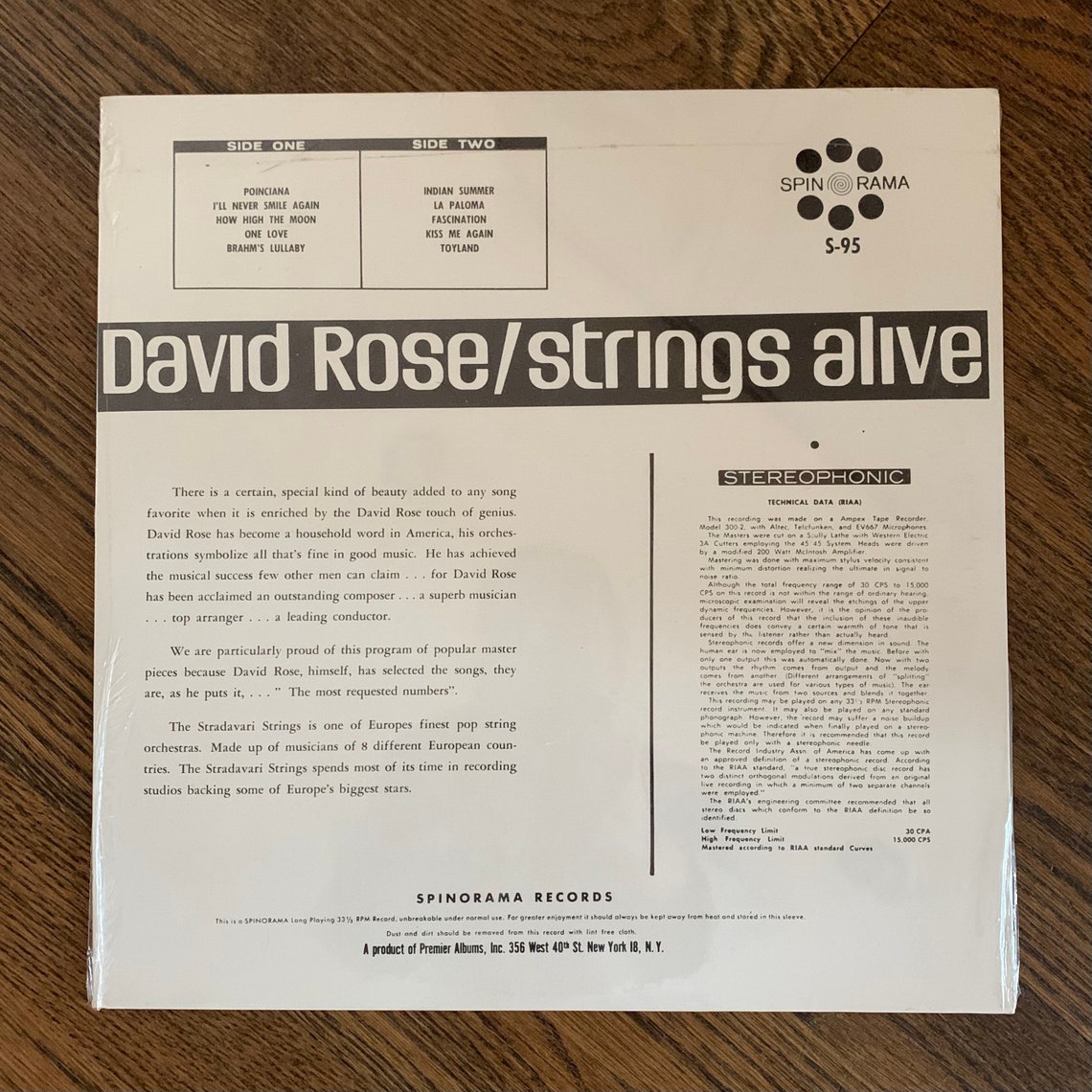 David Rose Strings Alive Vinyl Record, the Fabulous Stradivari Strings ...