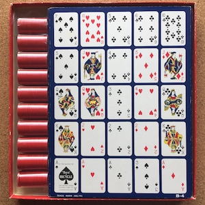 Pokeno Card Game Set Bingo Cards and Poker Chips - Etsy