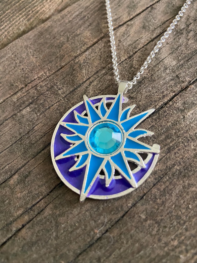 Sterling Silver -blue- Bright Finish Twitches Sun/moon Pendant ...