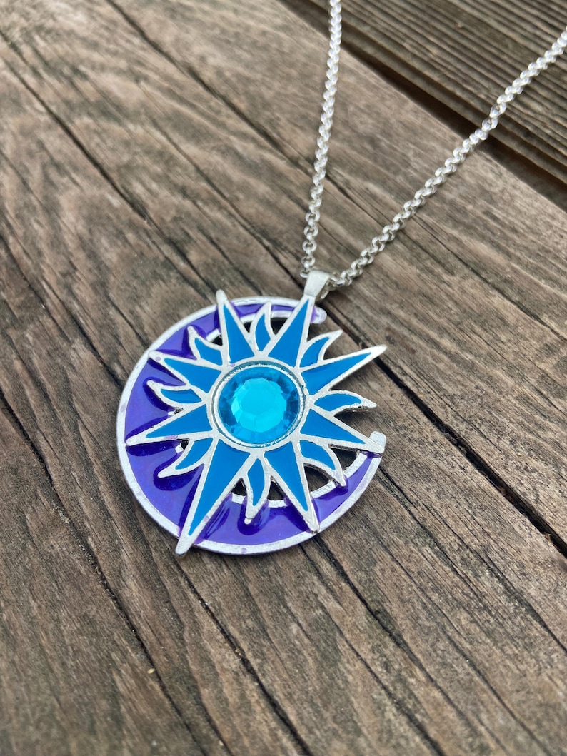 Sterling Silver -blue- Bright Finish Twitches Sun/moon Pendant ...