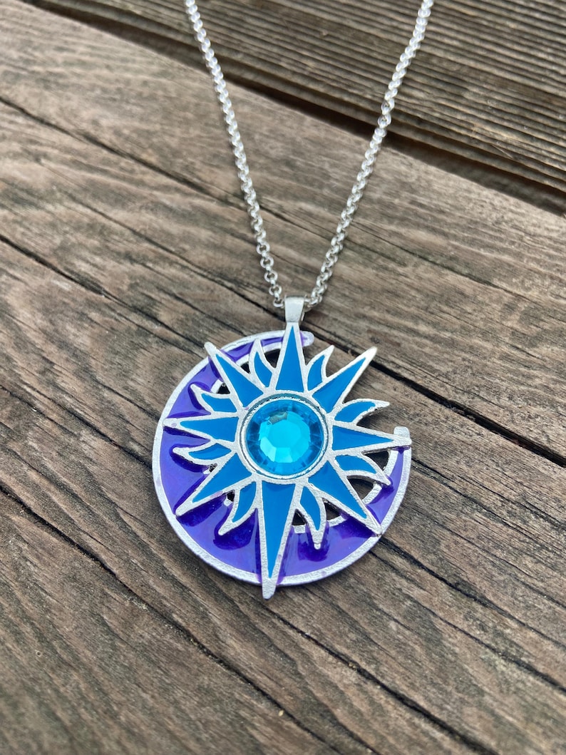 Sterling Silver -blue- Bright Finish Twitches Sun/moon Pendant ...