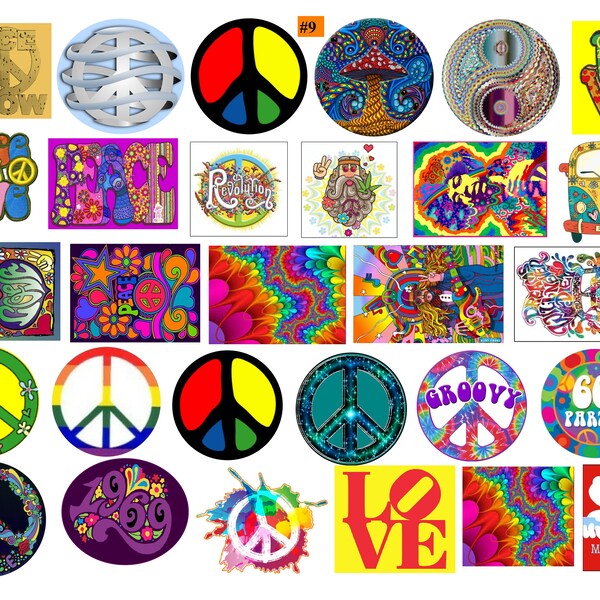 Hippie Stickers - Etsy
