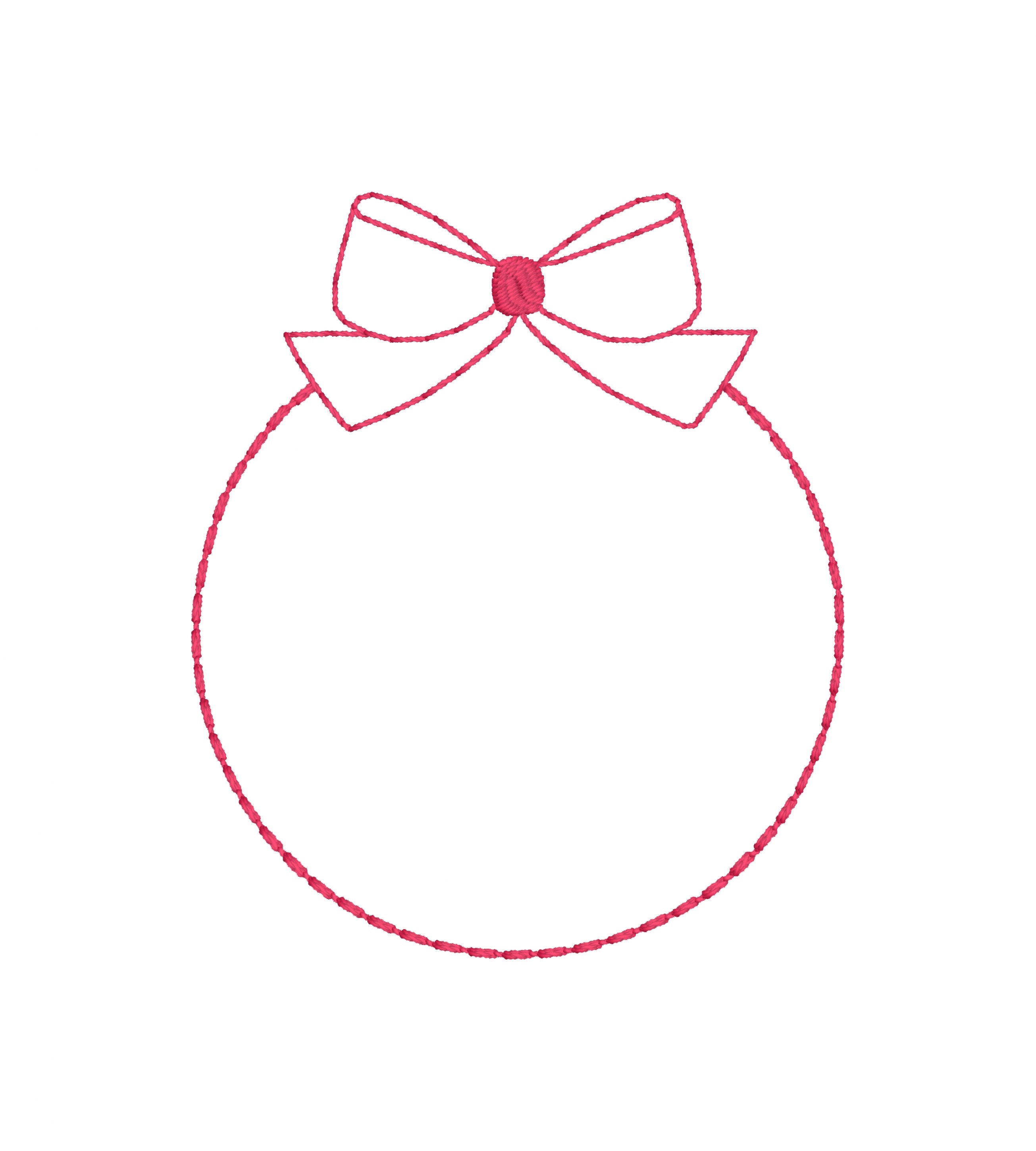 Vintage Circle Bow Frame Embroidery Design - Etsy