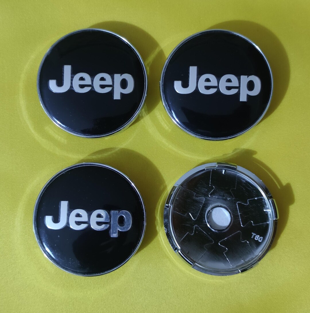 4 Jeep Black 60mm Generic Silver Hub Caps New - Etsy