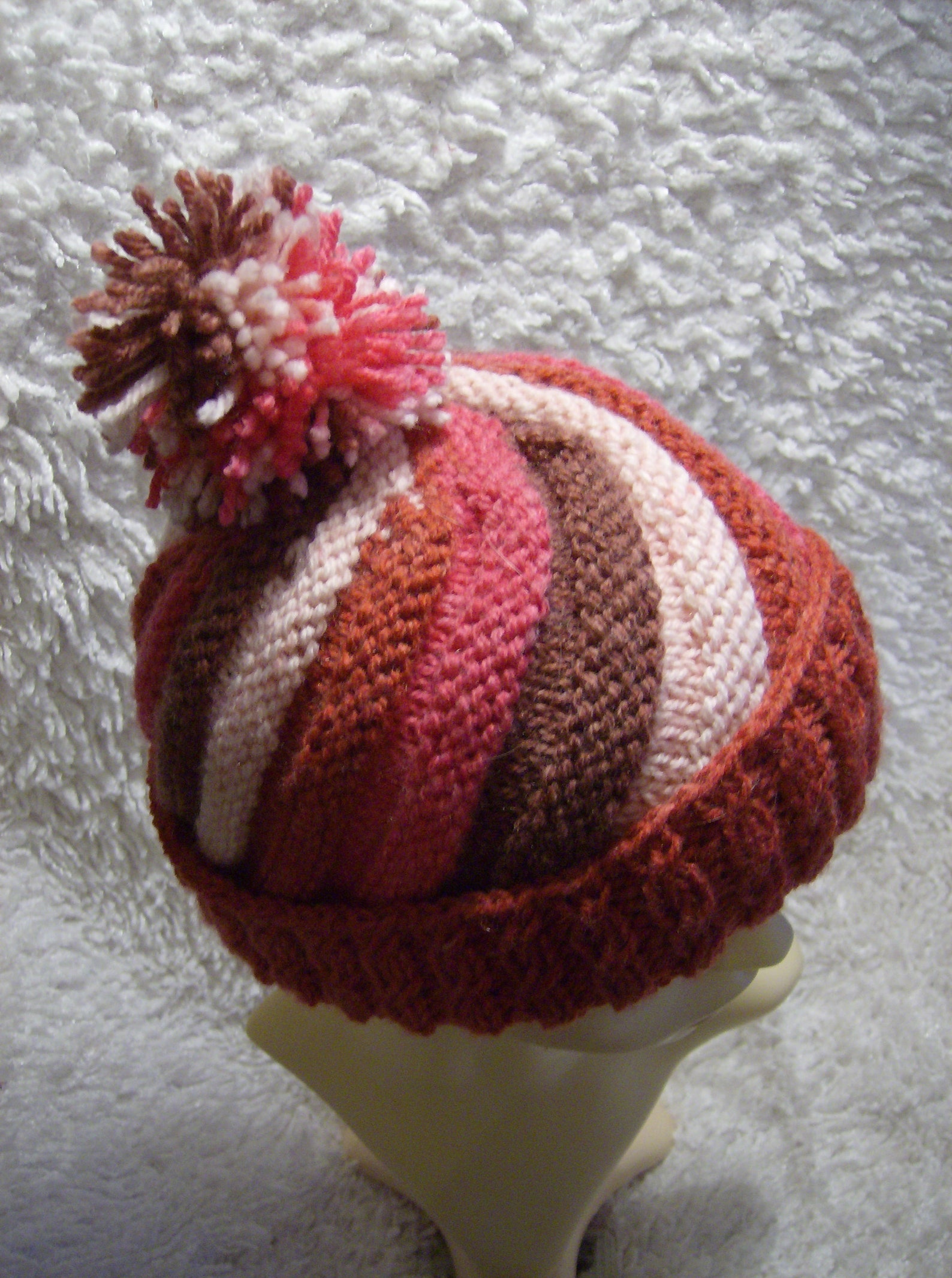 Rasberry Swirl Ladies Hat - Easy Aran Knitting Pattern - Etsy