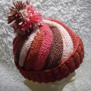 Rasberry Swirl Ladies Hat - Easy Aran Knitting Pattern - Etsy