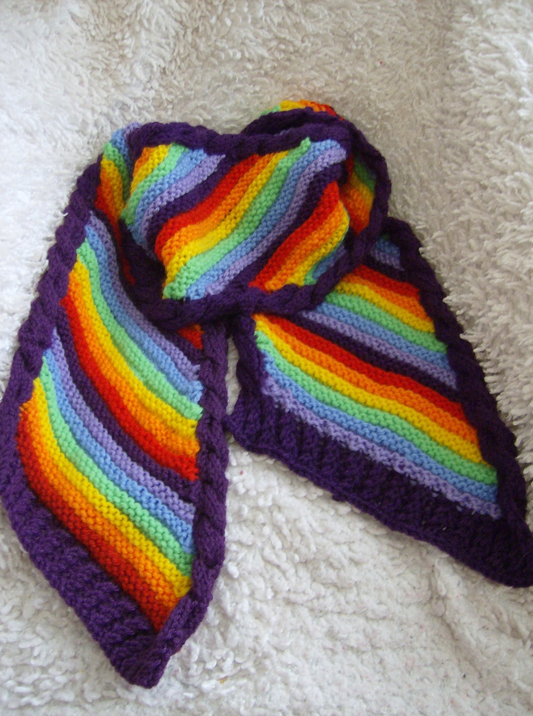 Rainbow Scarf - Easy Chunky Knit Pattern - Etsy