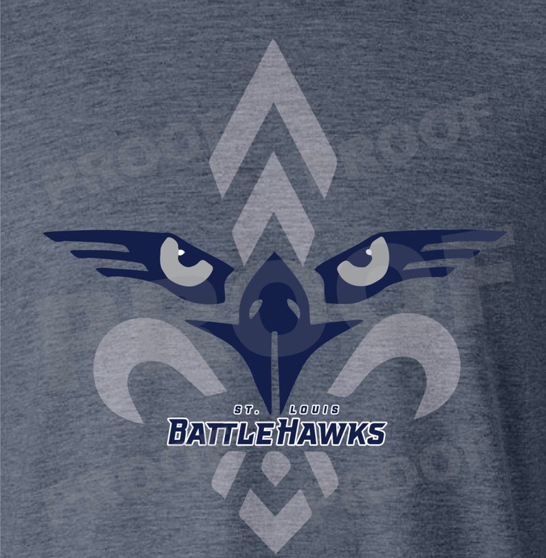STL Battlehawks-bird Face/fleur De Lis Tee - Etsy