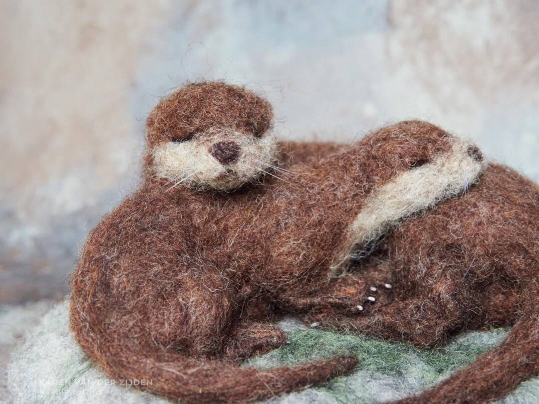 Needle Felted Otters | Felt Animals | Handmade European River Otter ...