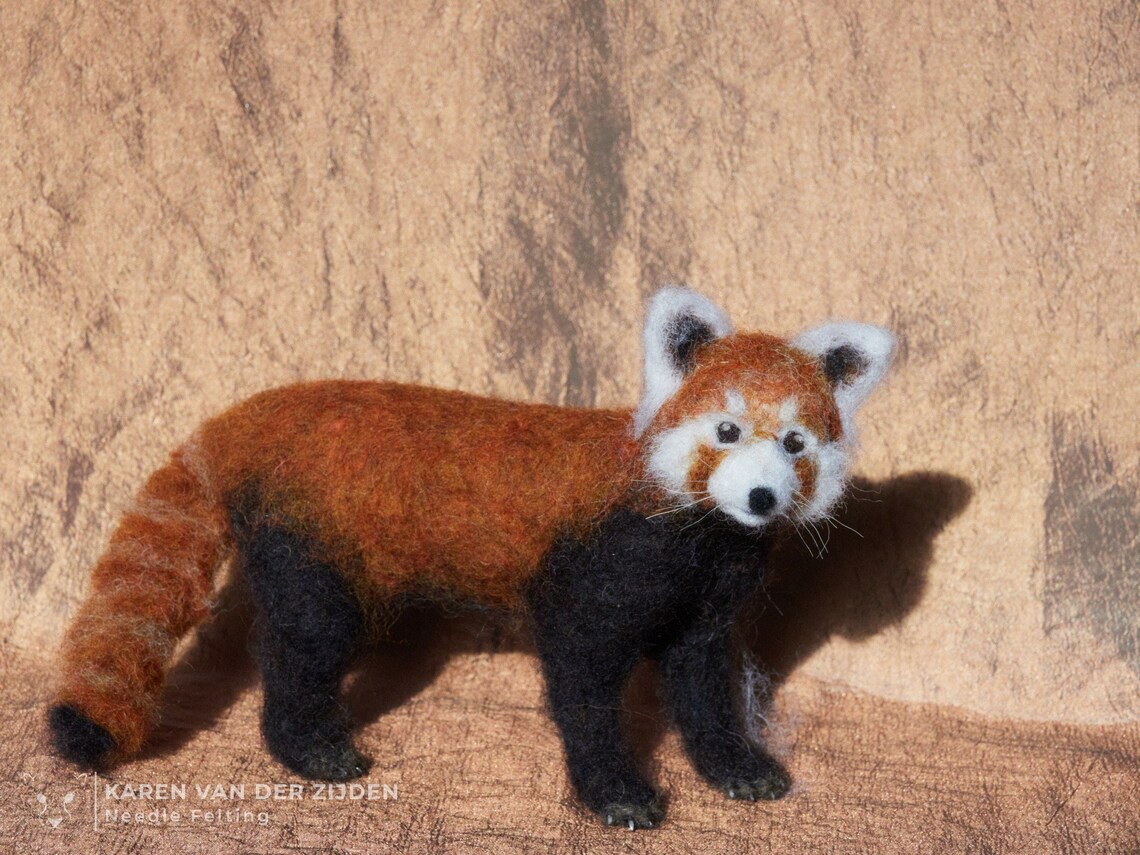 Needle Felted Red Panda Felt Animal Figurine Realistic Soft - Etsy