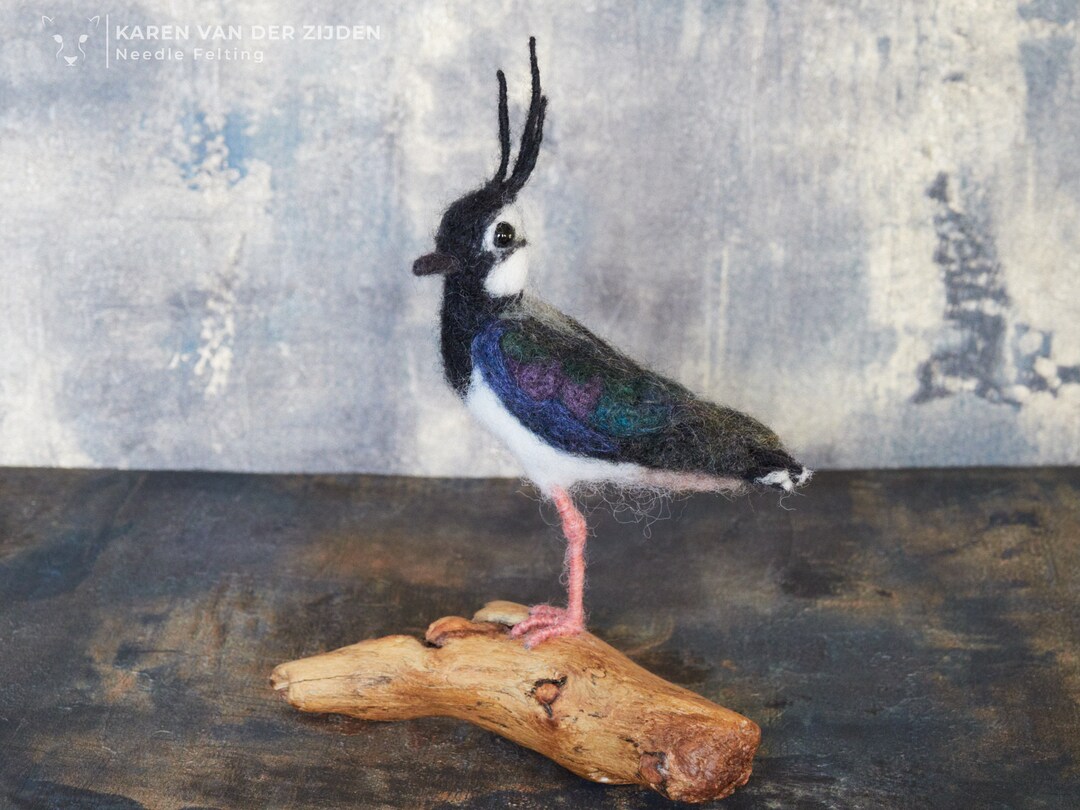 Needle Felted Lapwing, Needle Felted Bird Ornament, Handmade Lapwing ...
