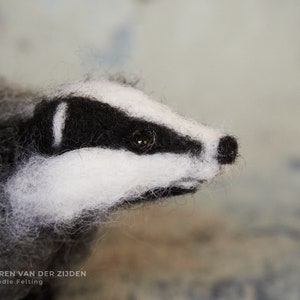 Needle Felted Badger, Felted Animal Figurine, Realistic Fibre Art Doll ...
