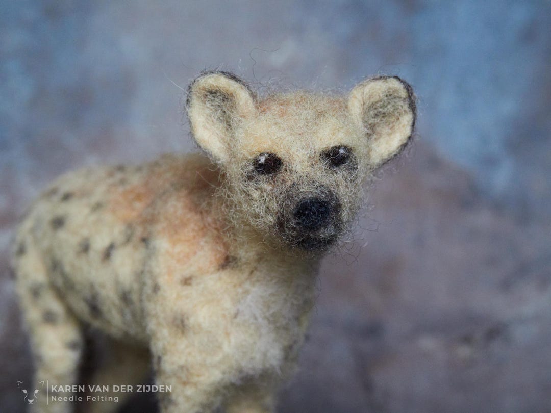 Hyena, Needle Felted Spotted Hyena Figurine, Laughing Hyena, Realistic ...