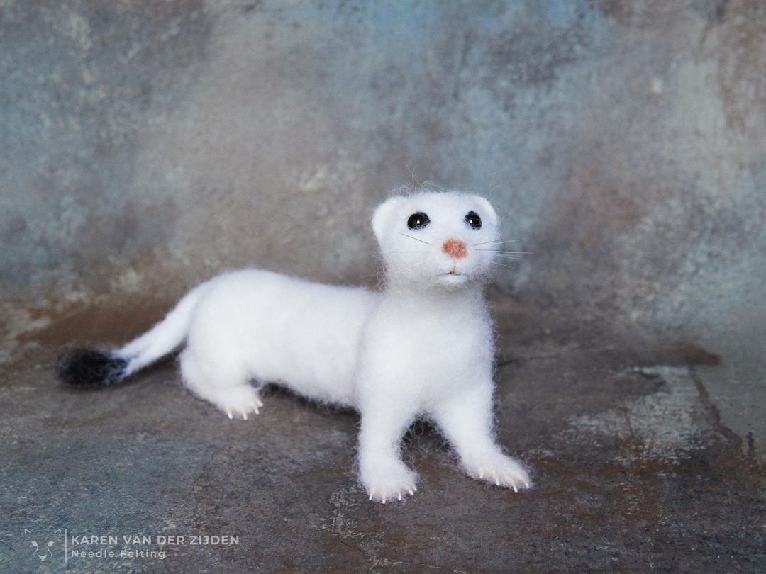 Needle Felted Stoat Ermine, Felt Animal, Short-tailed Weasel, Realistic Wool Animal Sculpture - Etsy