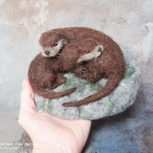 Needle Felted Otters | Felt Animals | Handmade European River Otter ...