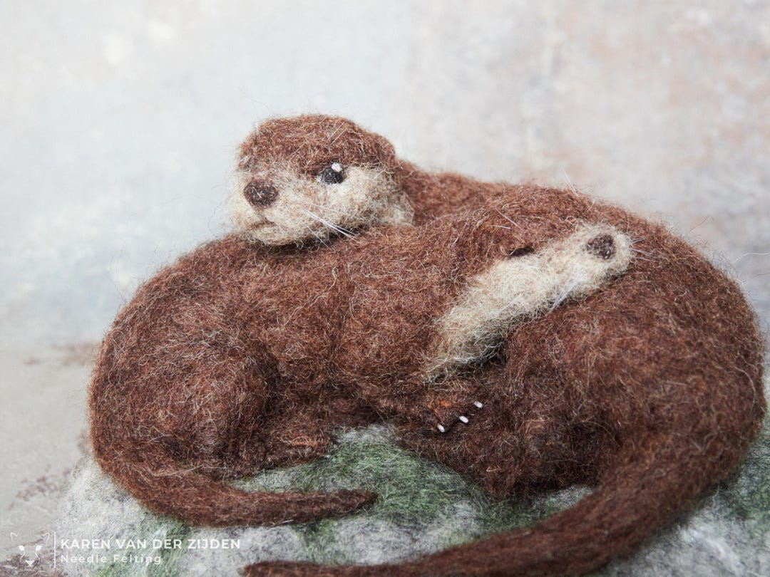 Needle Felted Otters | Felt Animals | Handmade European River Otter ...