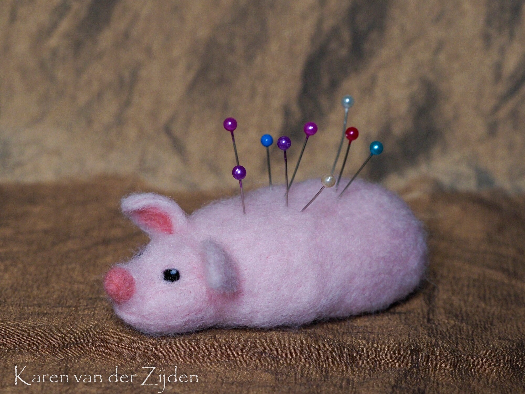 Needle Felted Pig Pin Cushion piglet pincushion Felt | Etsy