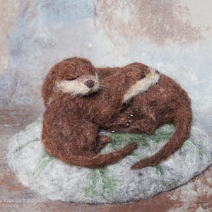 Needle Felted Otters | Felt Animals | Handmade European River Otter ...