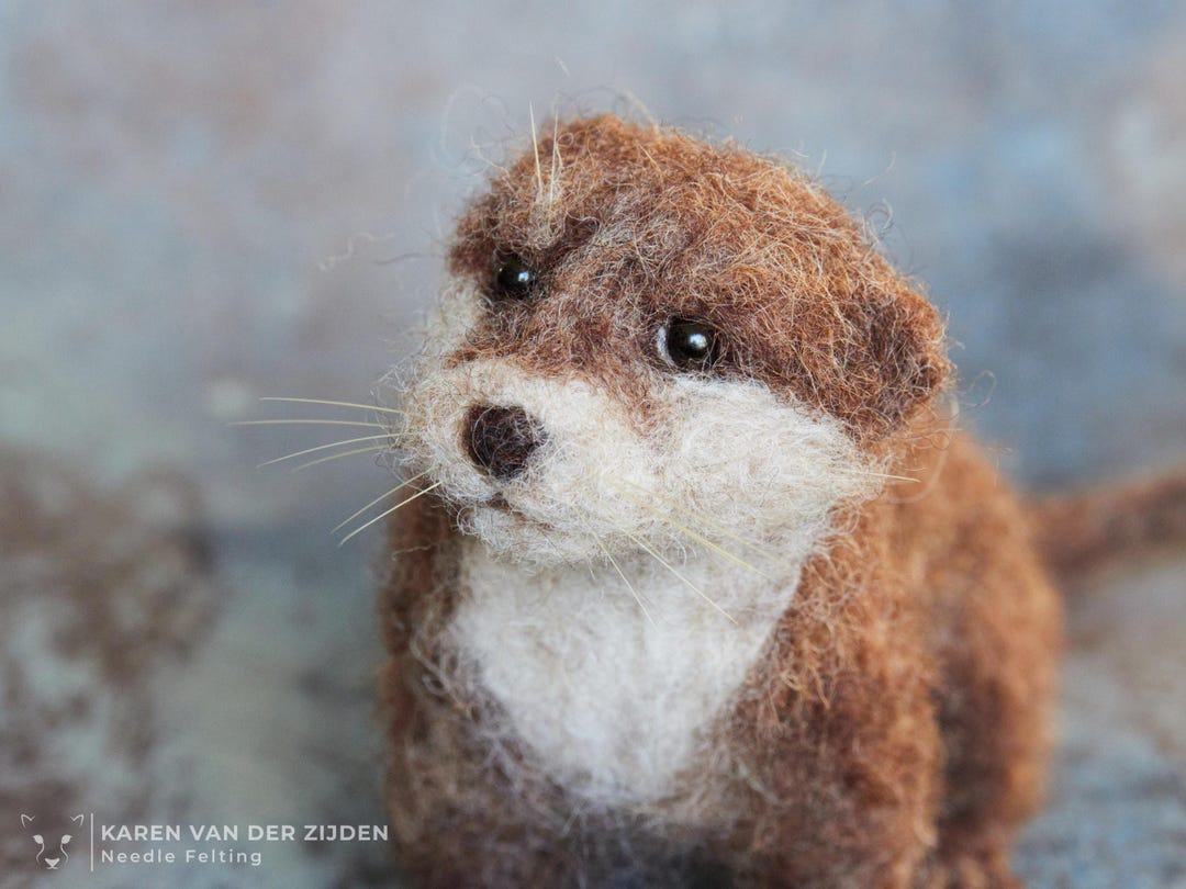 Needle Felted Otter | Realistic Figurine of a Baby Otter | Cute Felt ...