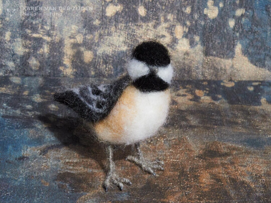 Needle Felted Chickadee | Felted Bird Ornament | Realistic Songbird ...